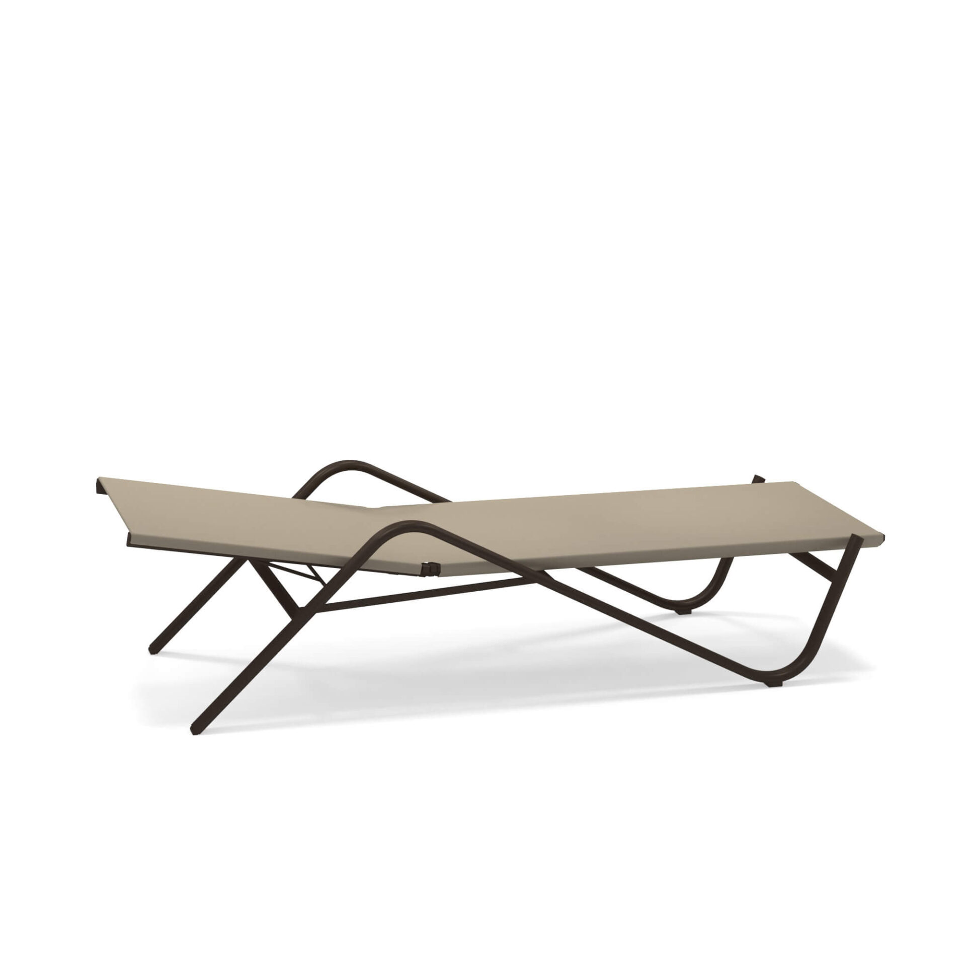 Garden stackable sunbed with hidden wheels / outside in Aluminium, emu ...