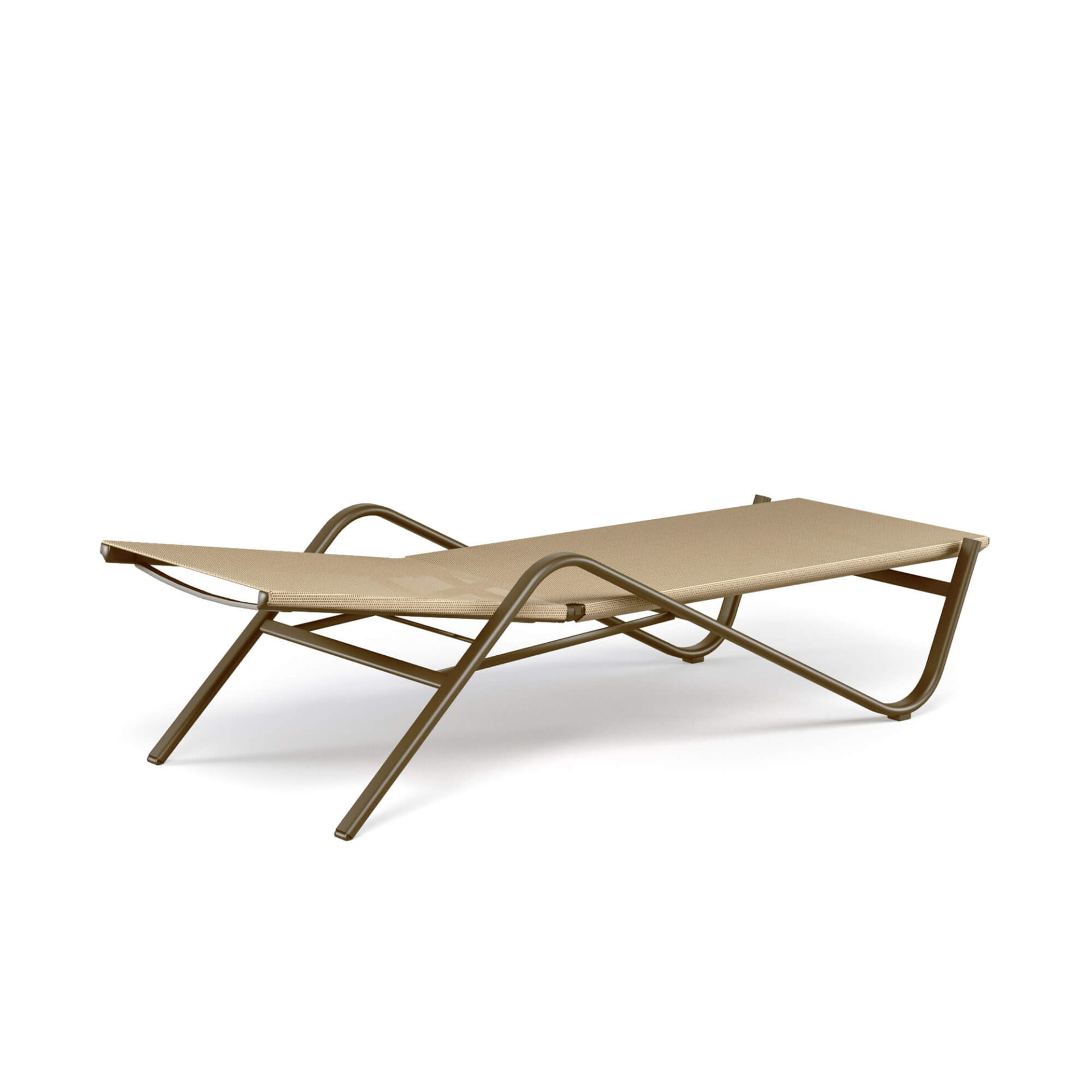 Garden stackable sunbed with hidden wheels / outside in Aluminium, emu ...