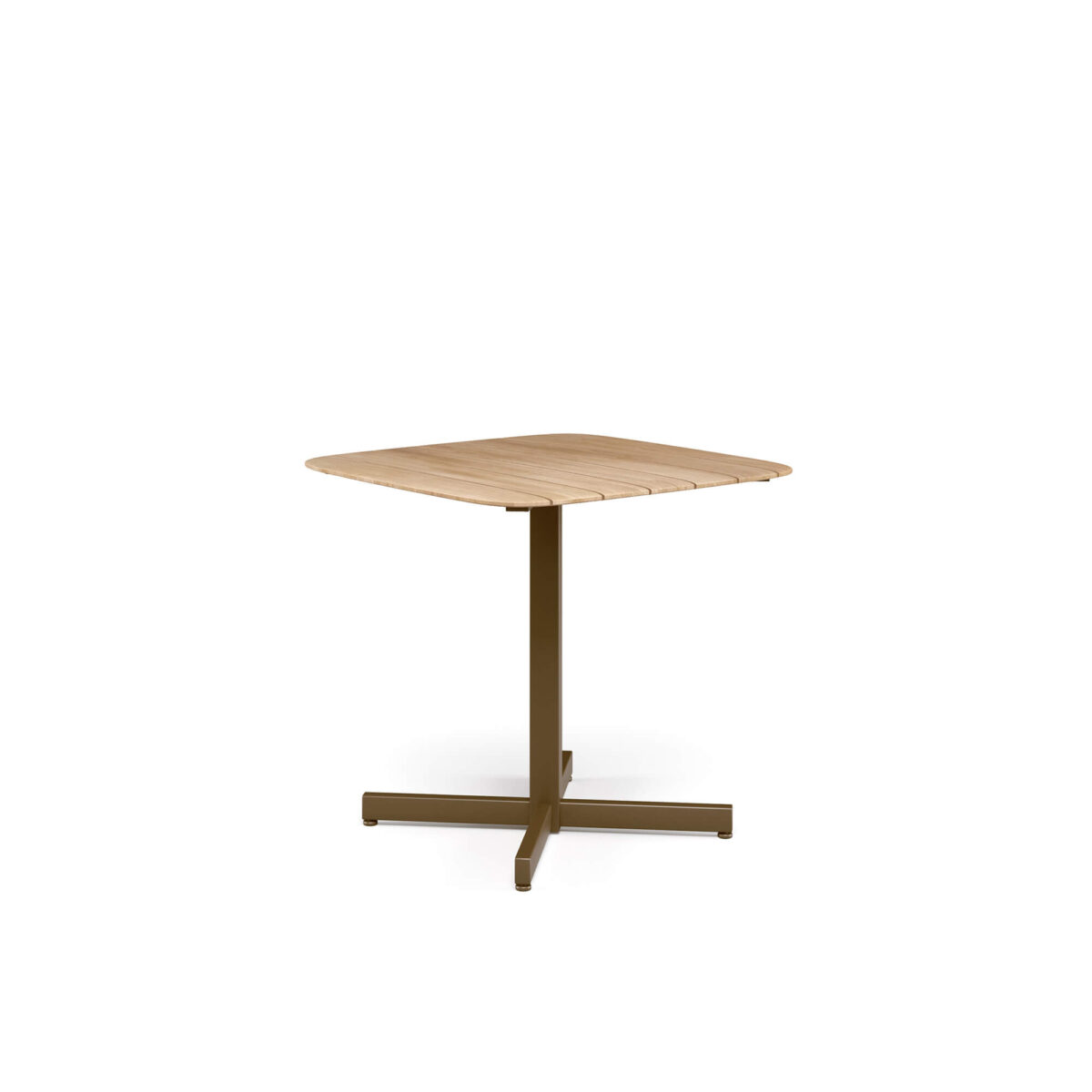 Garden square table teak top 79x79 / outside in Aluminium, Teak ...