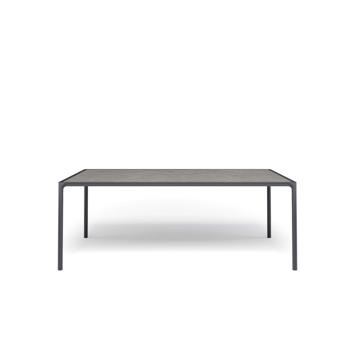 Mesa rectangular con tablero en gres para jardín / exterior de Aluminio - Colección Terramare